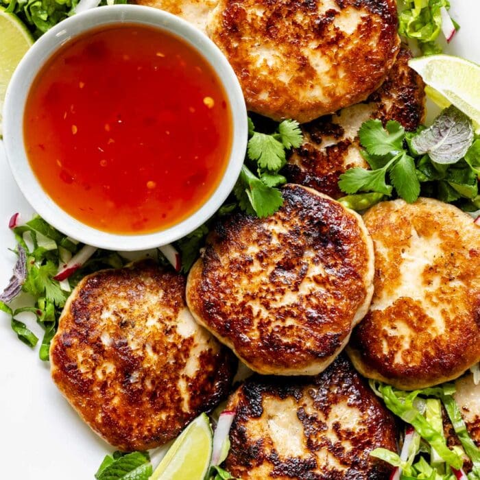 Thai-Style Fish Cakes with Herbal Salad - Healthy Seasonal Recipes