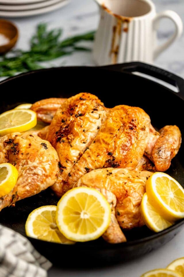 Cast Iron Roasted Spatchcock Chicken - Healthy Seasonal Recipes