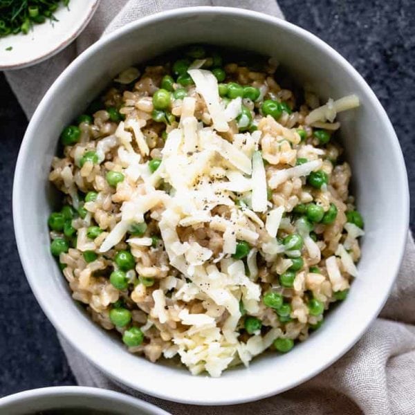 Brown Rice Risotto with Peas - Healthy Seasonal Recipes