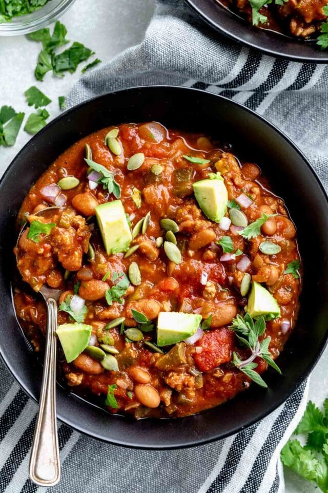 Healthy Turkey Chili with Pinto Beans - Healthy Seasonal Recipes