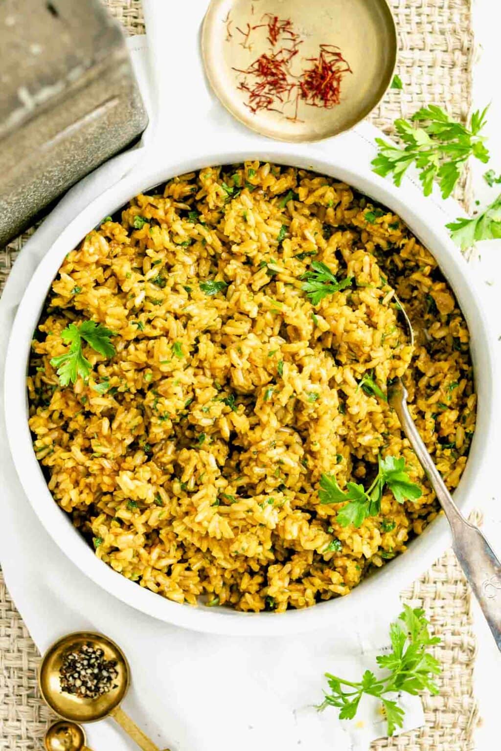 Simple Saffron Brown Rice - Healthy Seasonal Recipes