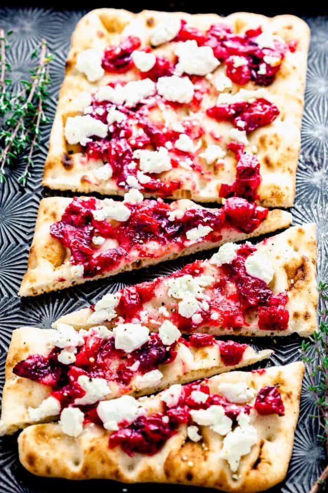 Roasted Cranberry and Goat Cheese Flatbread Pizza - Healthy Seasonal ...