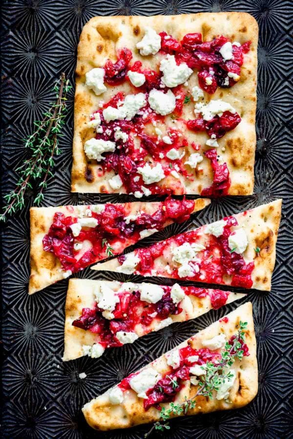 Roasted Cranberry and Goat Cheese Flatbread Pizza - Healthy Seasonal ...