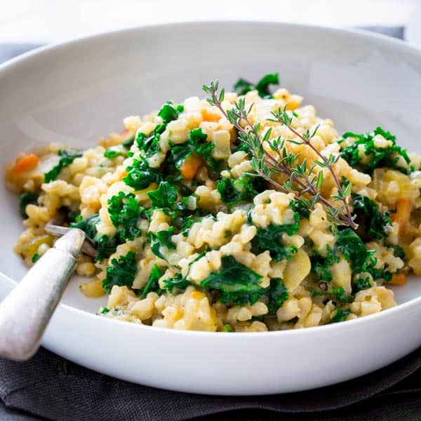 Kale Risotto {with Brown Rice} - Healthy Seasonal Recipes