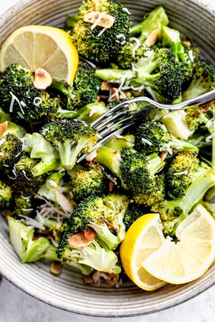 Roasted Broccoli with Garlic and Almonds - Healthy Seasonal Recipes