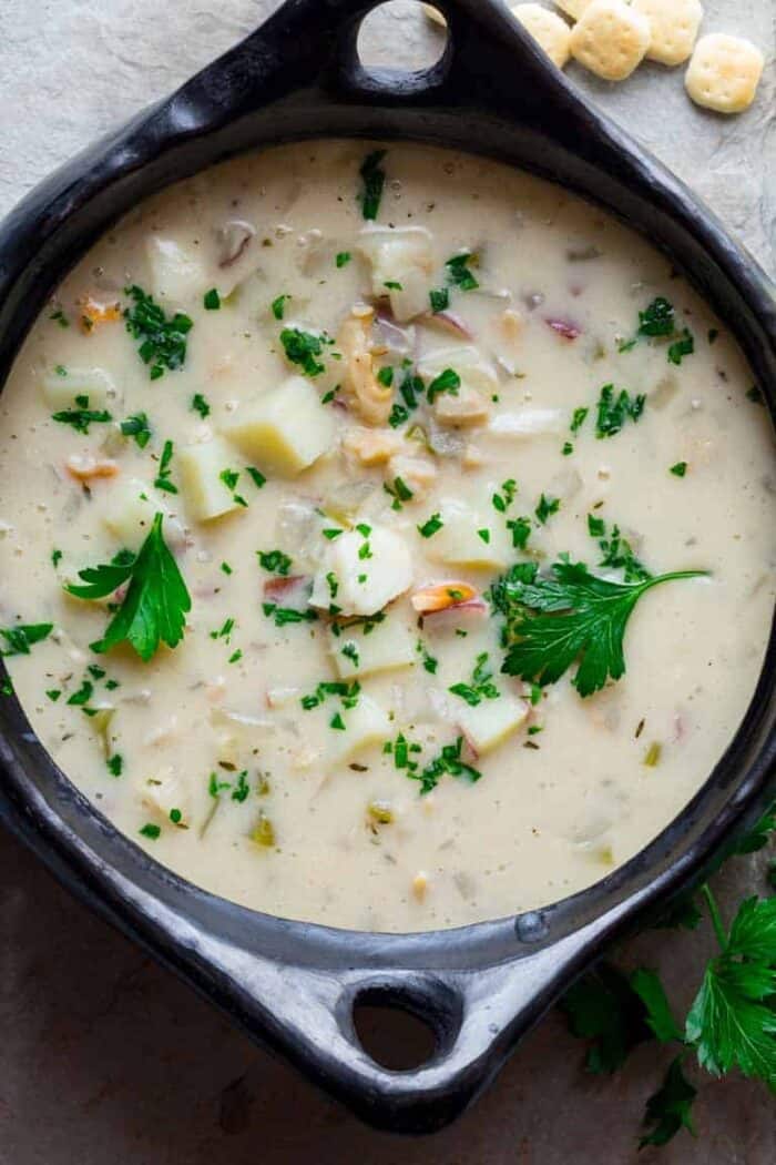 Light & Creamy New England Seafood Chowder - Healthy Seasonal Recipes