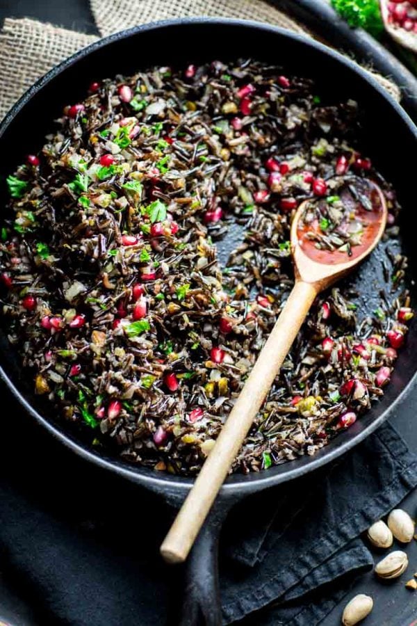 Wild Rice Pilaf with Pistachios and Pomegranates - Healthy Seasonal Recipes