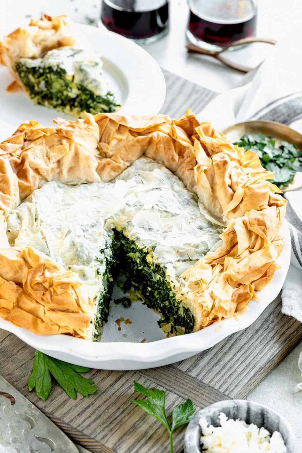 Spinach Feta Filo Pie - Healthy Seasonal Recipes