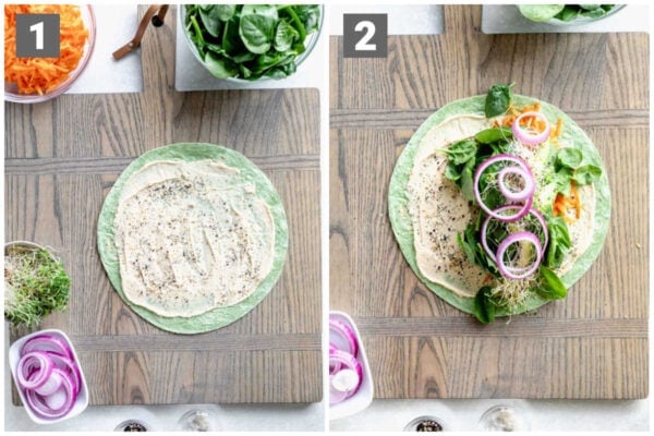 Veggie Spinach Wraps with Hummus - Healthy Seasonal Recipes