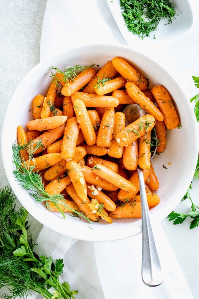 Garlic Butter Cooked Baby Carrots - Healthy Seasonal Recipes