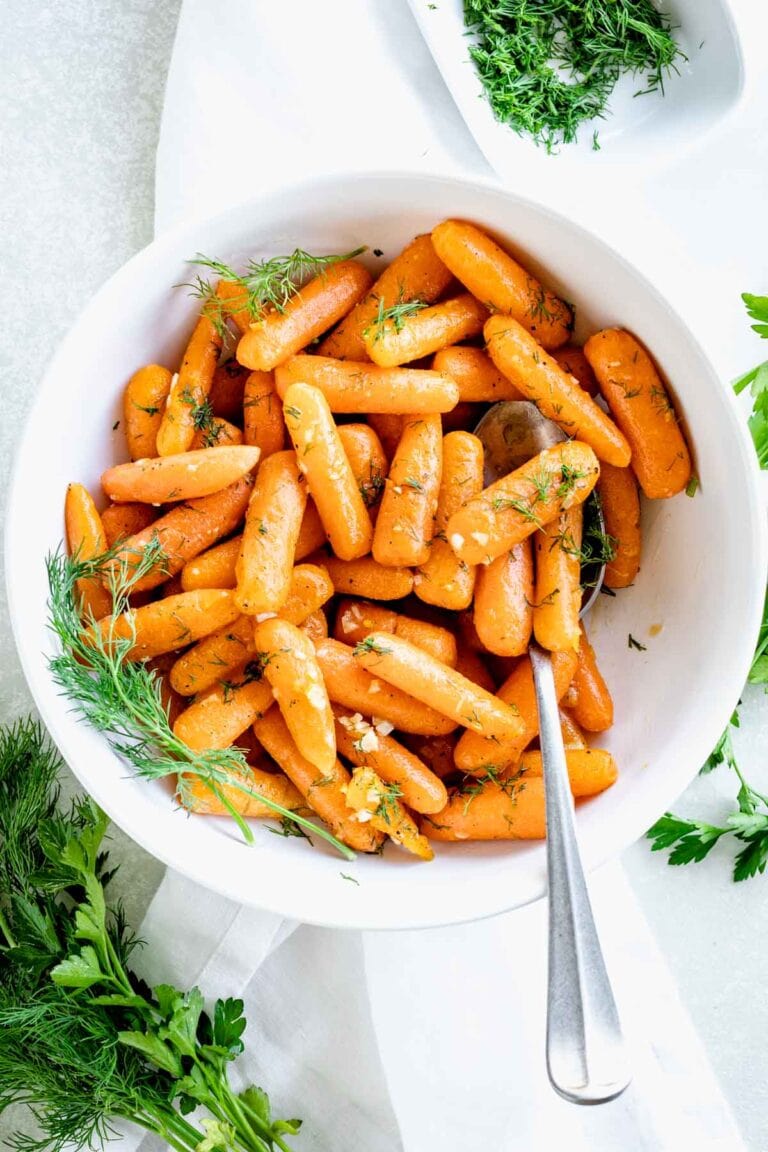 Garlic Butter Cooked Baby Carrots - Healthy Seasonal Recipes