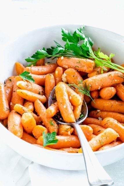 Garlic Butter Cooked Baby Carrots - Healthy Seasonal Recipes