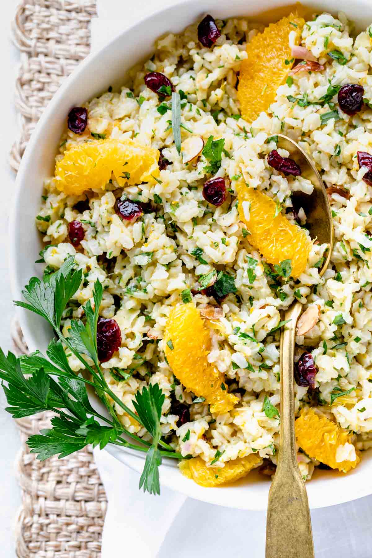 Easy Brown Rice Salad with Cranberries and Orange - Healthy Seasonal ...
