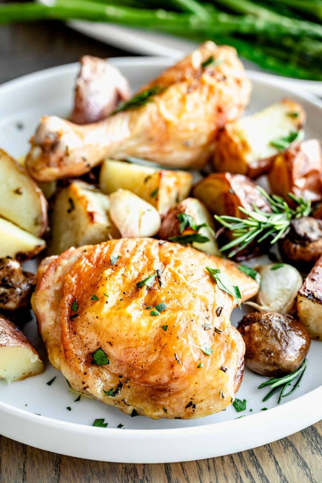 One Pan Roasted Chicken and Potatoes - Healthy Seasonal Recipes