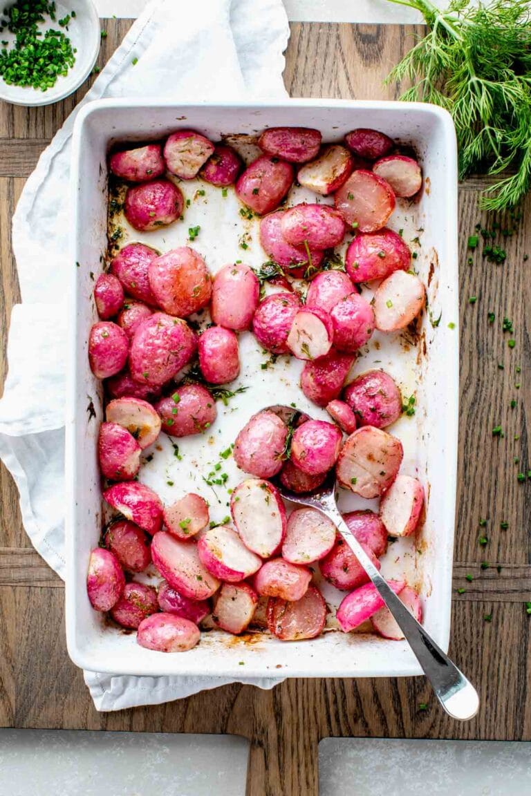 Easy Delicious Roasted Radishes with Butter and Herbs