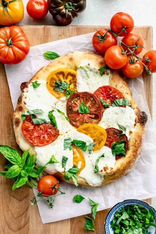 Fresh Tomato and Mozzarella Pizza Caprese - Healthy Seasonal Recipes