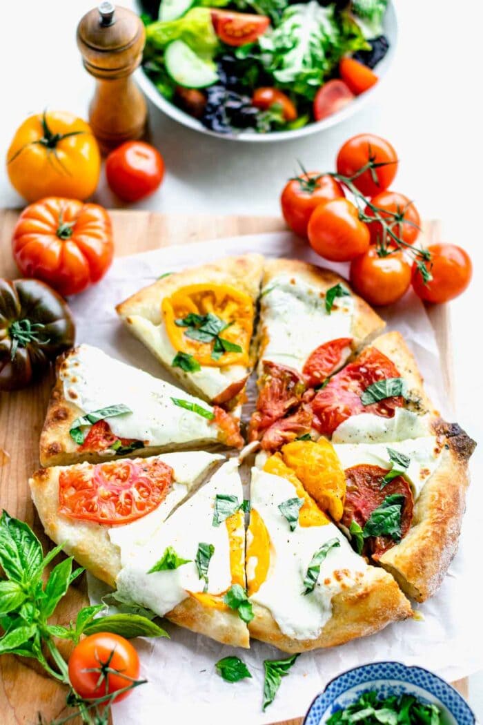 Fresh Tomato and Mozzarella Pizza Caprese - Healthy Seasonal Recipes
