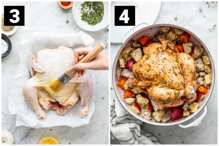 Dutch Oven Whole Roasted Chicken {Pot Roast Chicken}