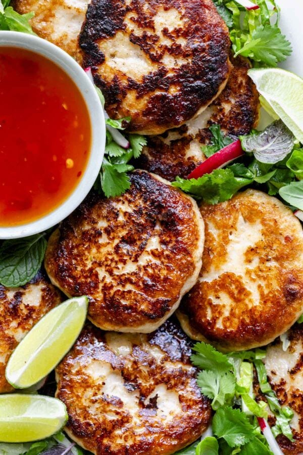 Thai-Style Fish Cakes with Herbal Salad - Healthy Seasonal Recipes