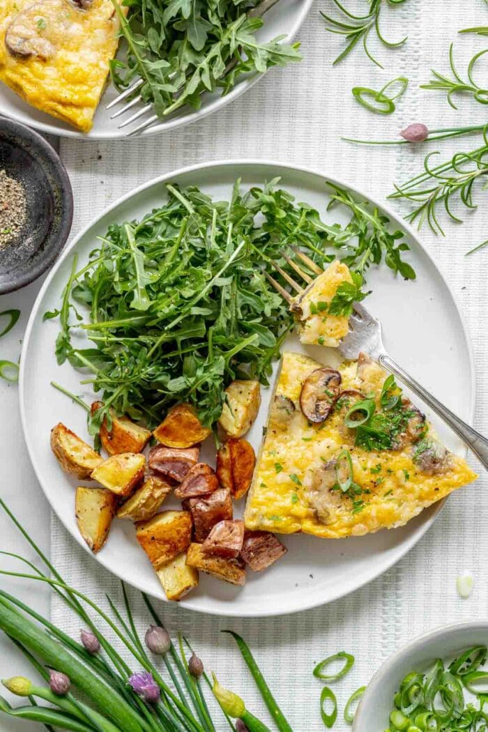 20 Minute Mushroom Frittata with Cheddar Cheese - Healthy Seasonal Recipes