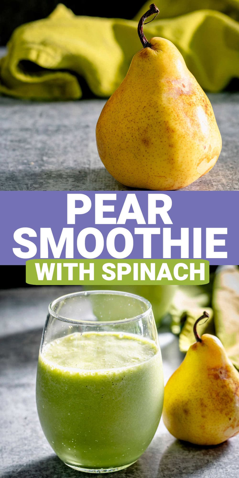 Pear Smoothie with Spinach - Healthy Seasonal Recipes